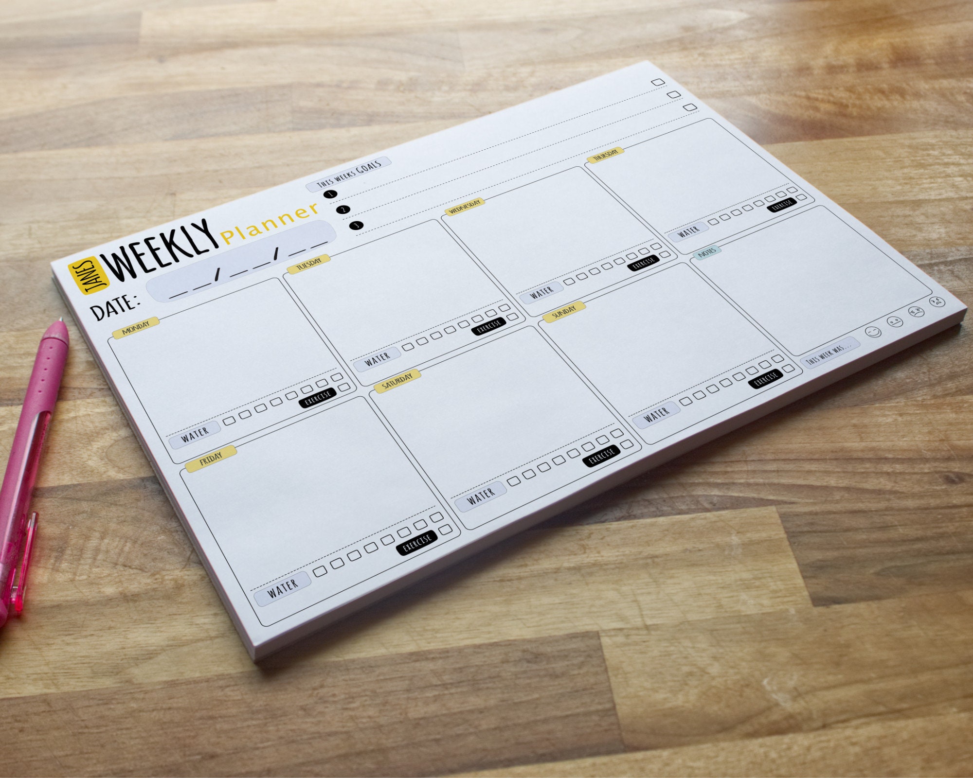 Weekly Planner Notepad Desk Pad Planner to Do List Notepad - Etsy