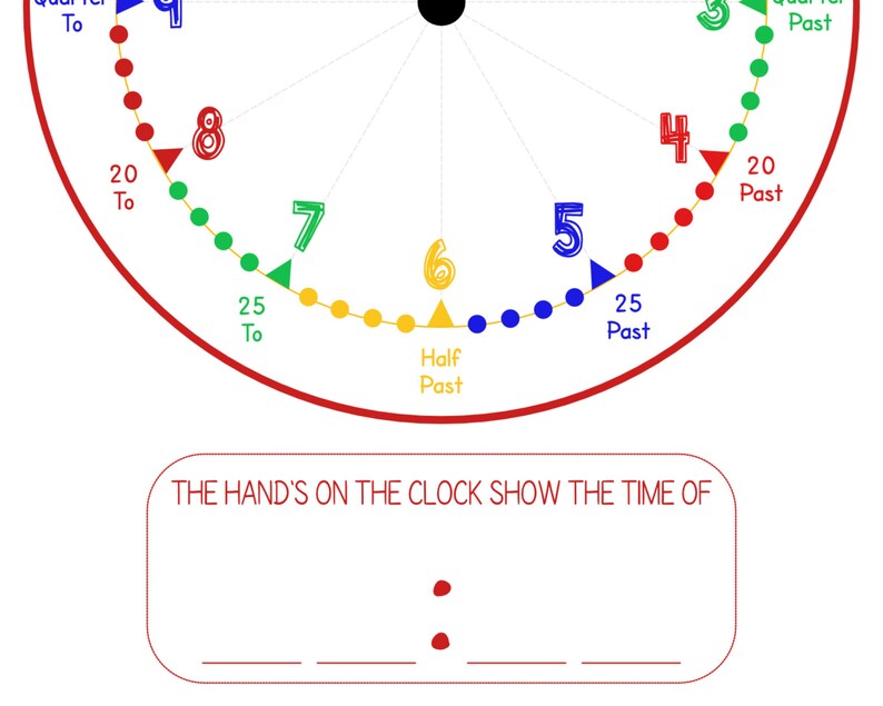 Personalised Kids Learning to Tell the Time INSTANT DOWNLOAD, Telling ...