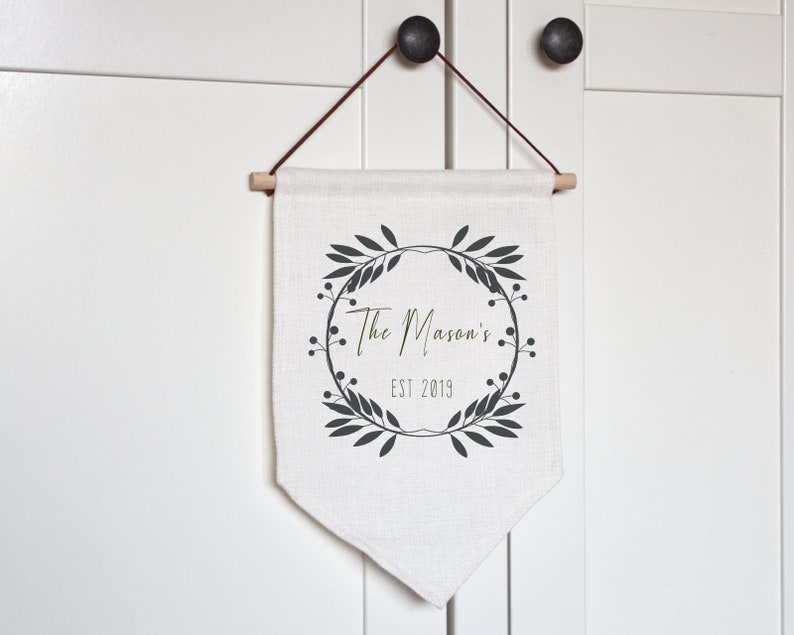 Personalised Linen Flag New Home Gift Wedding or - Etsy
