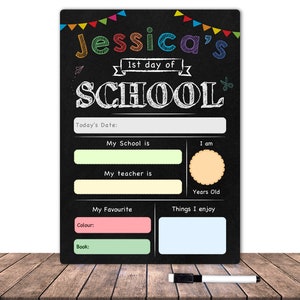First Day of School Whiteboard Sign, Reusable 1st Day of School Sign ...