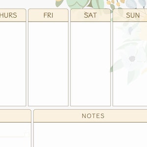 A3 Floral Dry Wipe Whiteboard Weekly Family Planner. To-do List and ...