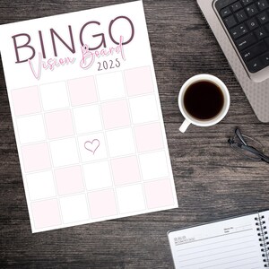 Pink 2025 Bingo Vision Board Instant Download, Printable Goal Setting ...