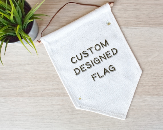 Custom Create Your Own Linen Flag New Home Gift Wedding or | Etsy