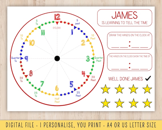 Clock Face For Kids Printable