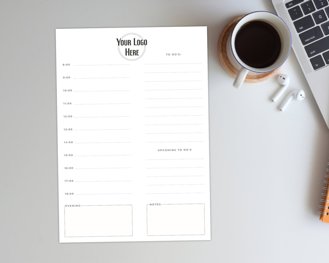 Logo Branded Daily Planner Notepad, Tear off Notepad, To-do List ...