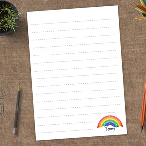 Personalised Rainbow Notepad, Custom Notepad With Name, Writing Pad ...