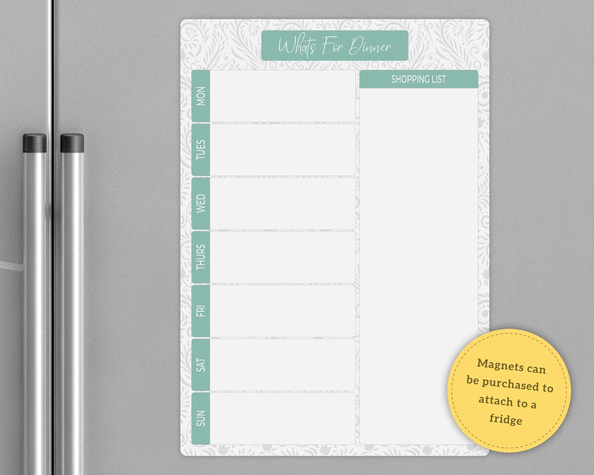Personalised Menu Meal Planner A4 Whiteboard Weekly Dinner - Etsy