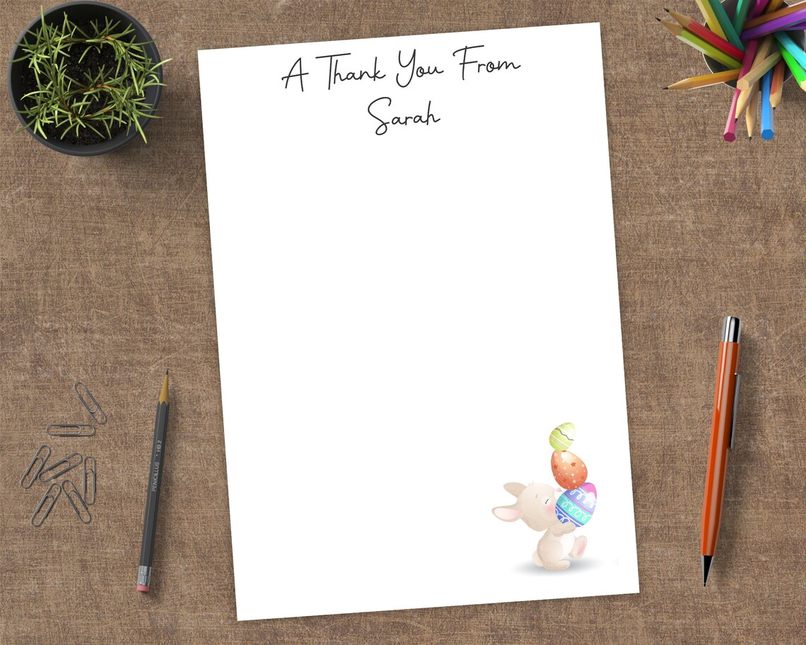 Personalised A5 Easter Thank You Notepad 25 or 50 Sheets - Etsy UK