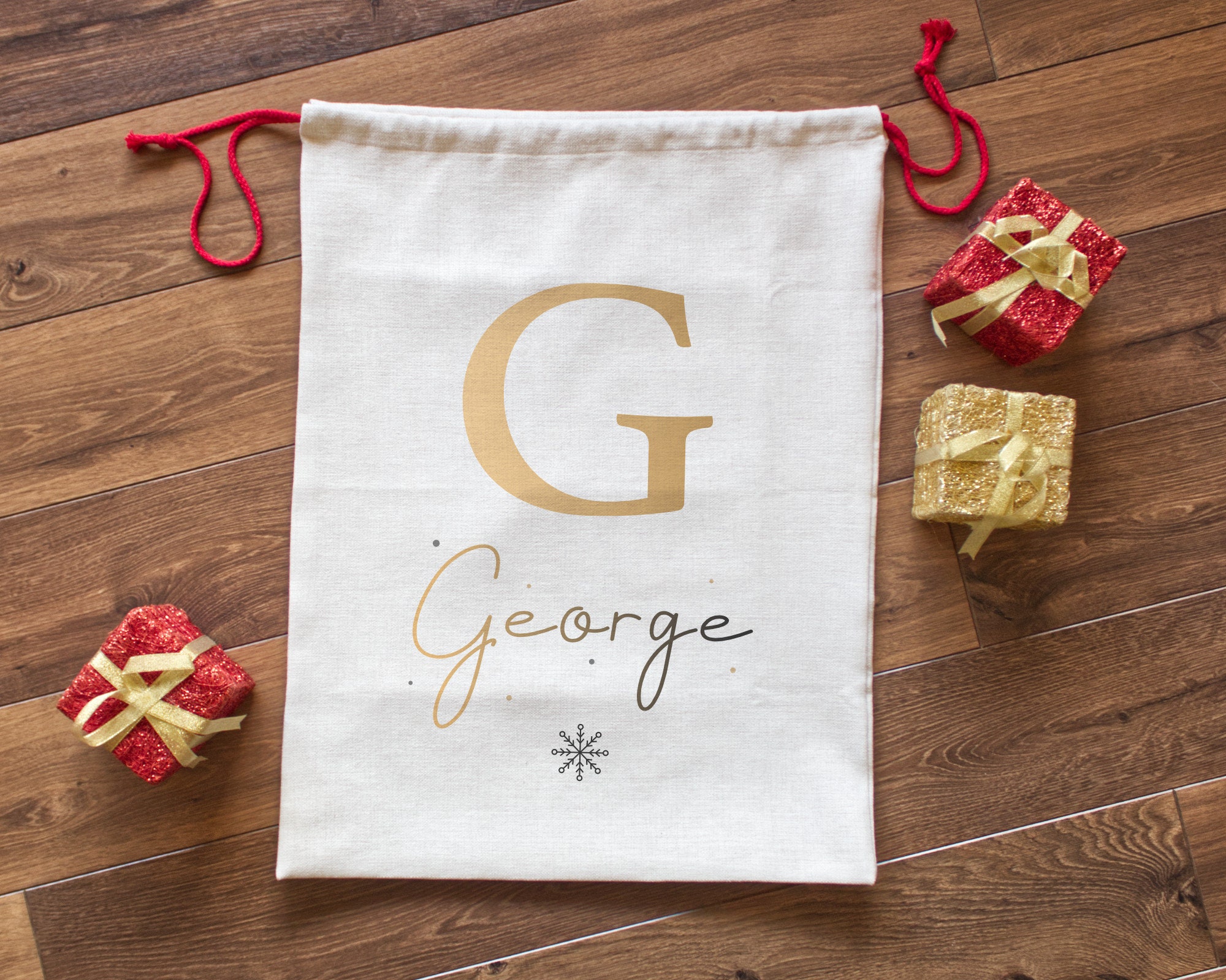 Personalised Santa Present Sack Father Christmas Gift Bag | Etsy