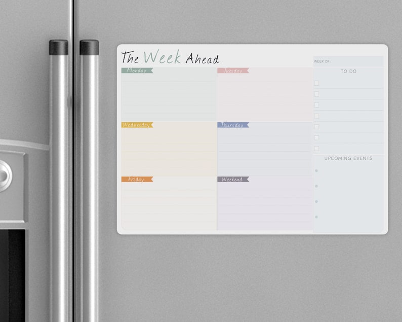 Weekly Planner Dry Erase Whiteboard with To-do list Can be | Etsy
