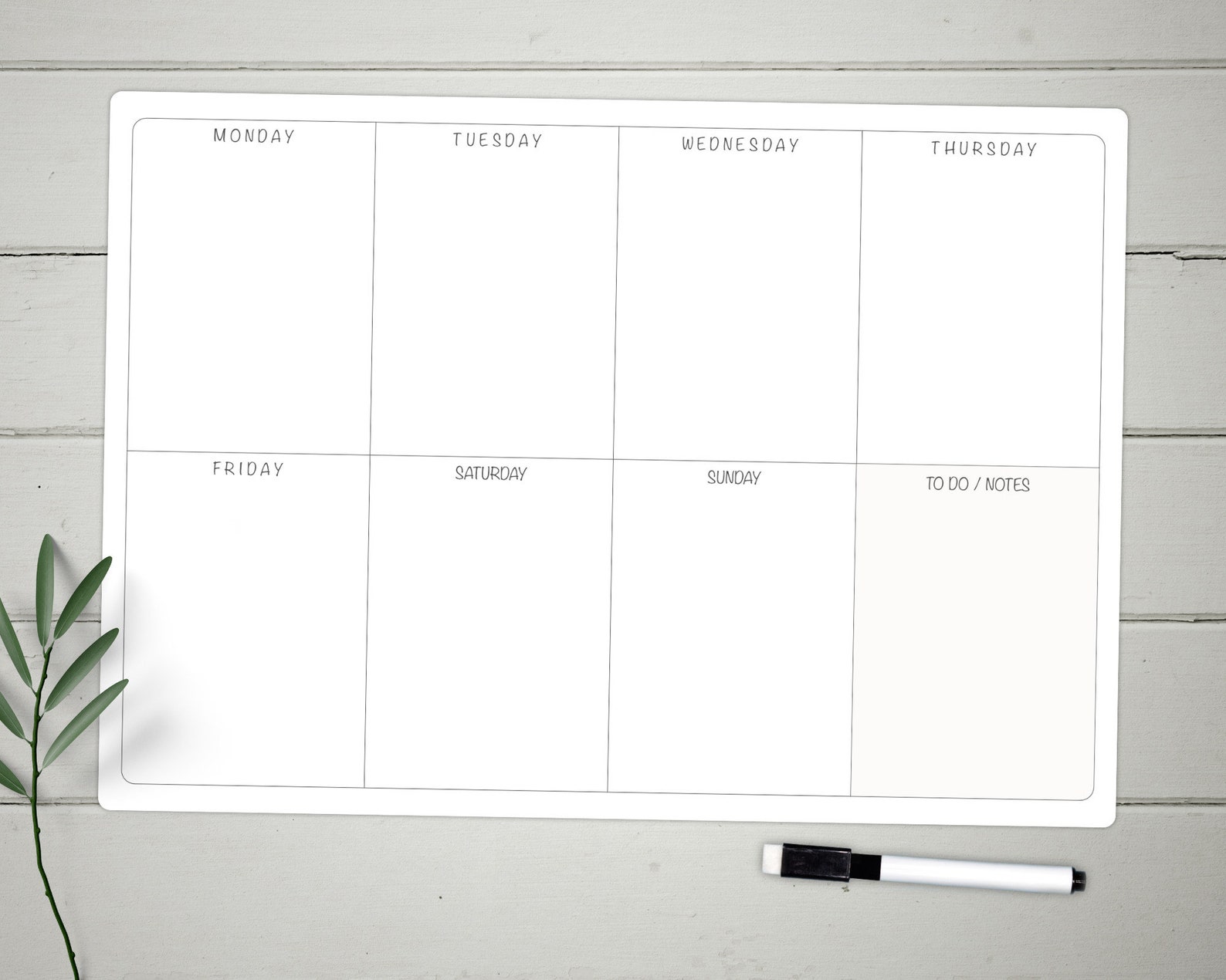 Personalised Weekly Planner Whiteboard, Family Planner Dry Wipe, Meal ...