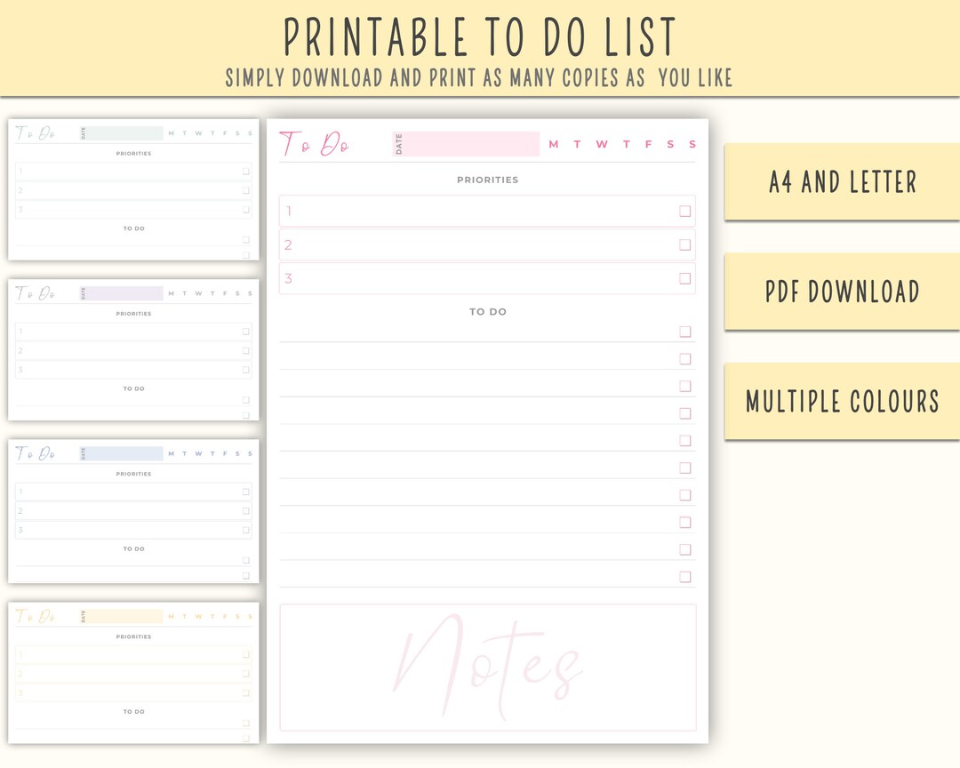 Printable To-do List Productivity Planner, Daily Task Organiser ...