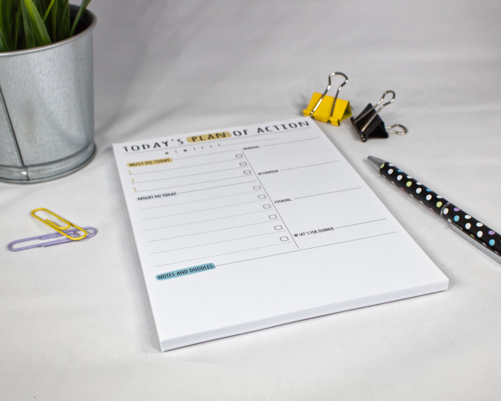 Daily Planner Notepad - Desk Pad Planner - to Do List Notepad - A5, A4 ...