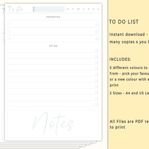 Printable To-do List Productivity Planner, Daily Task Organiser ...
