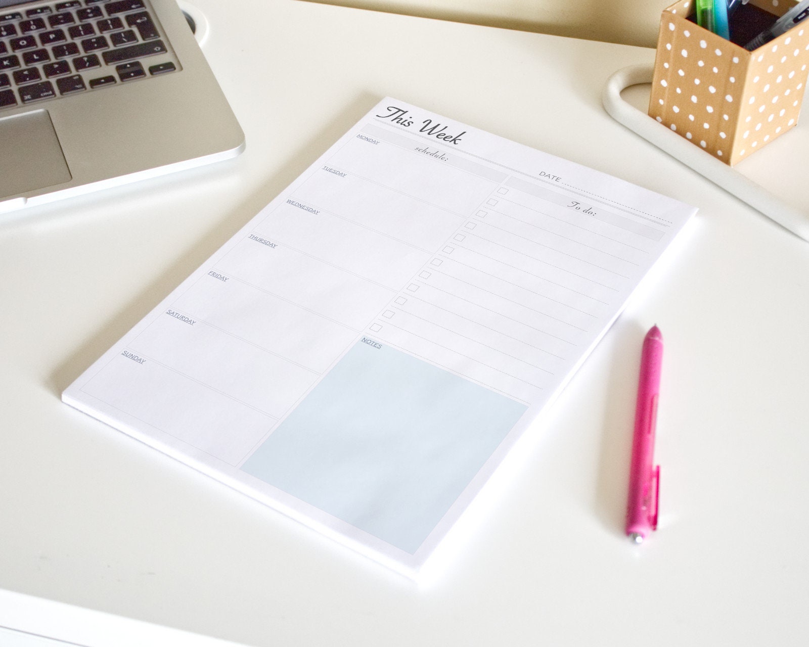 Weekly Planner Notepad Desk Pad Planner to Do List Notepad | Etsy UK