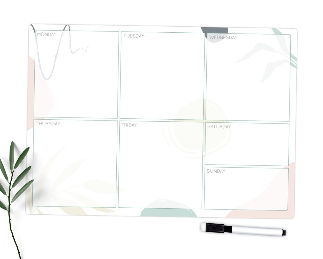 Weekly Planner Whiteboard Large A3 Weekly Dry Wipe Wall - Etsy