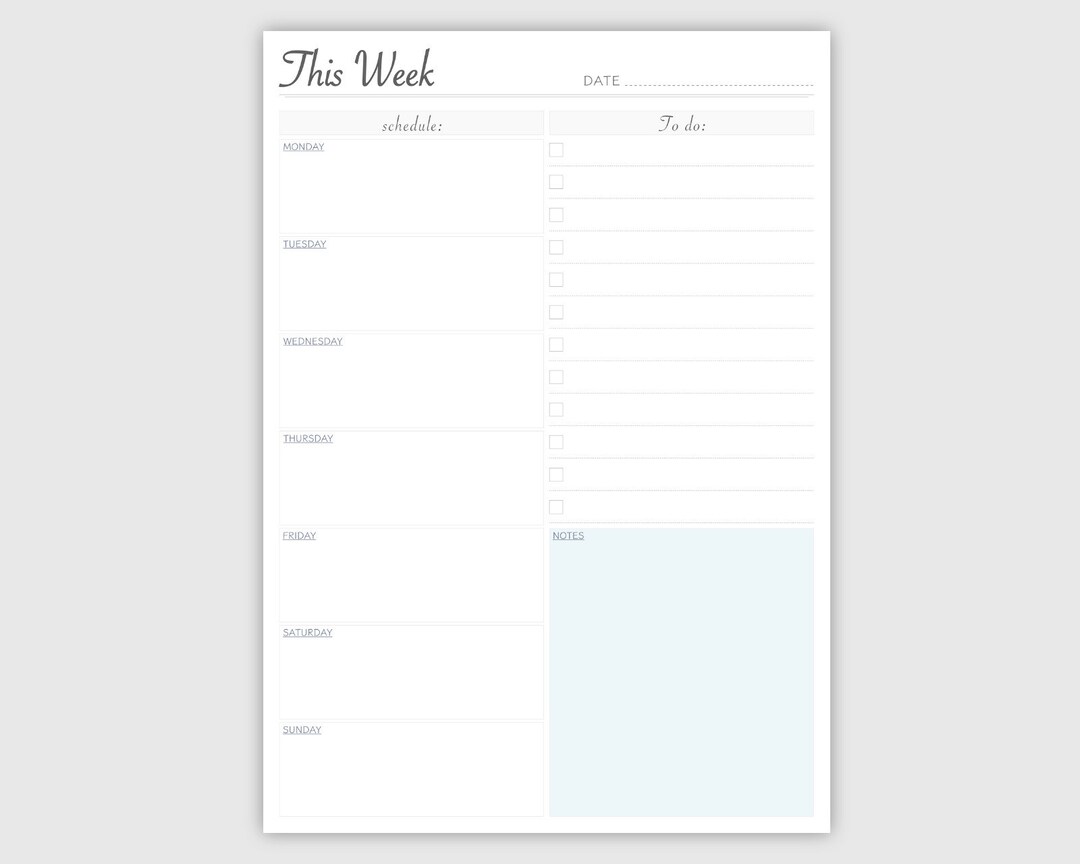 Weekly Planner Notepad Desk Pad Planner to Do List Notepad A4 or A5 ...