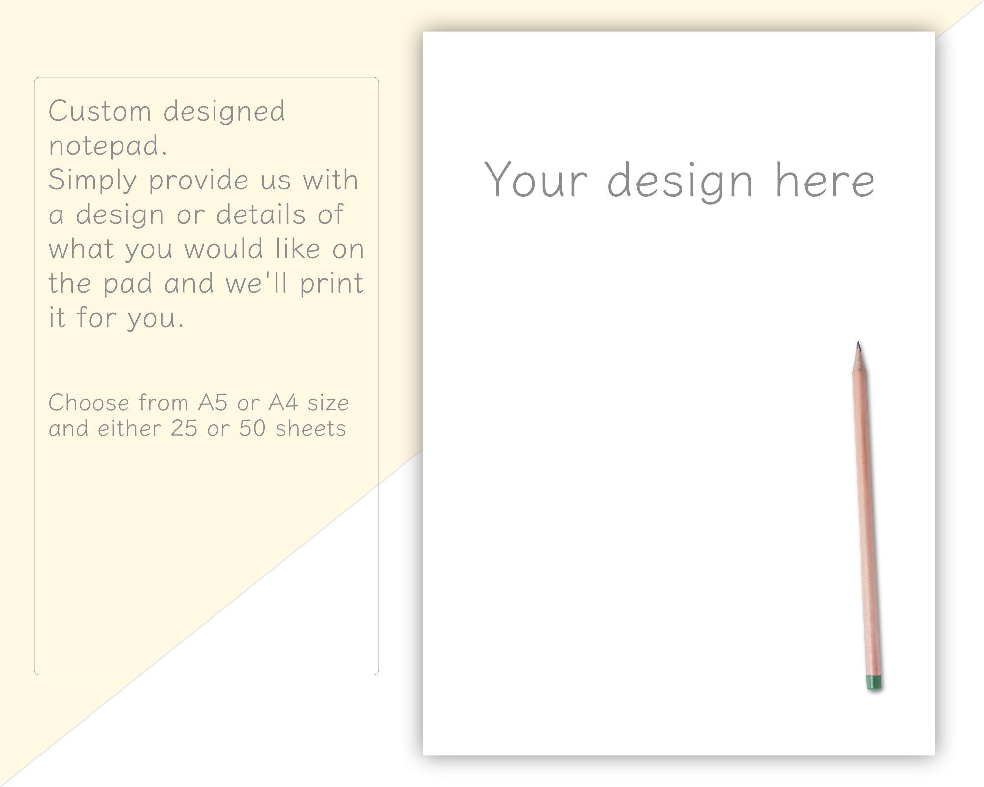 Custom Design Tear off Notepad A4 or A5 Design Your Own - Etsy UK