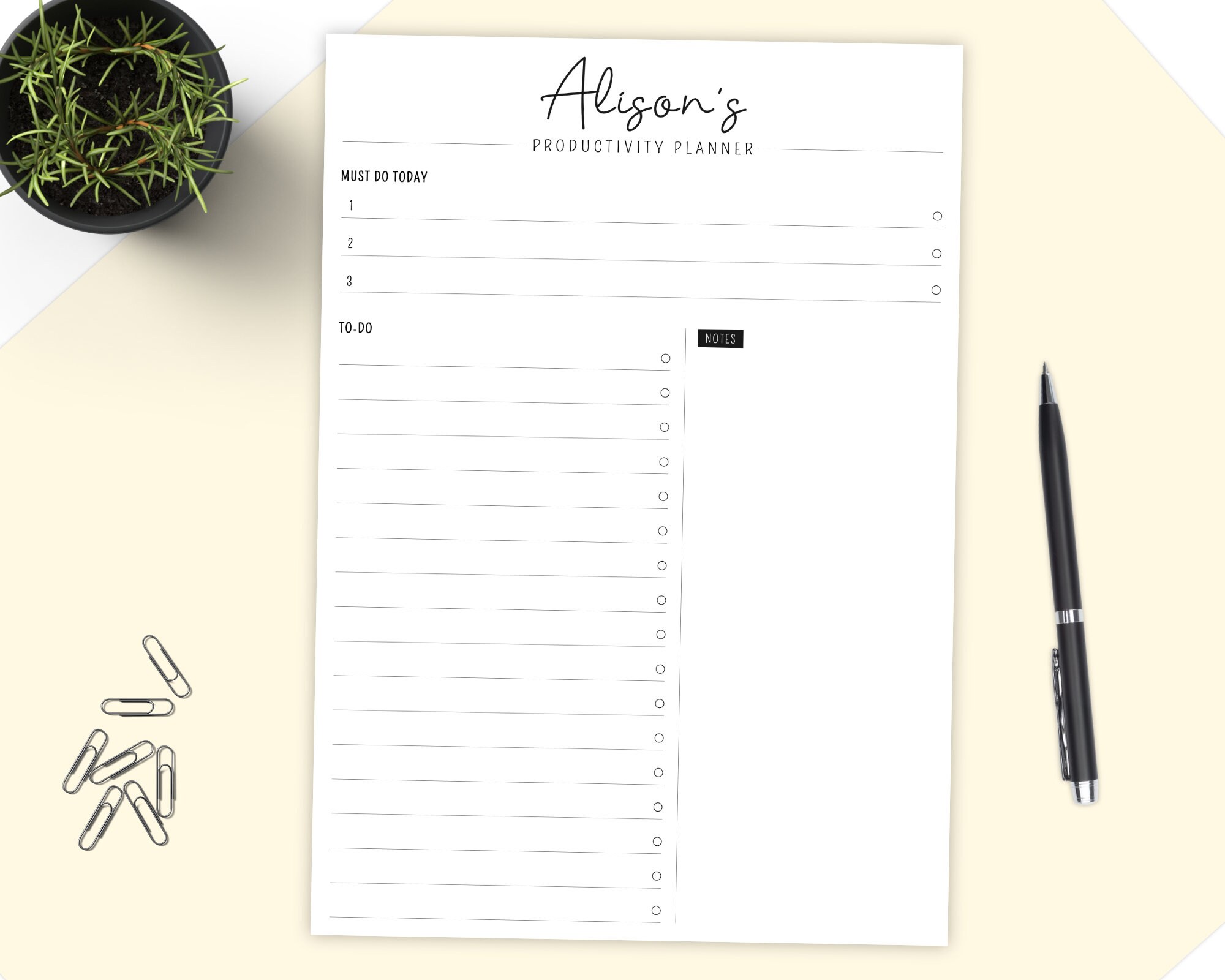 Printed Personalised Notepad, to Do List Notepad, A5 A4 Desk Planner ...