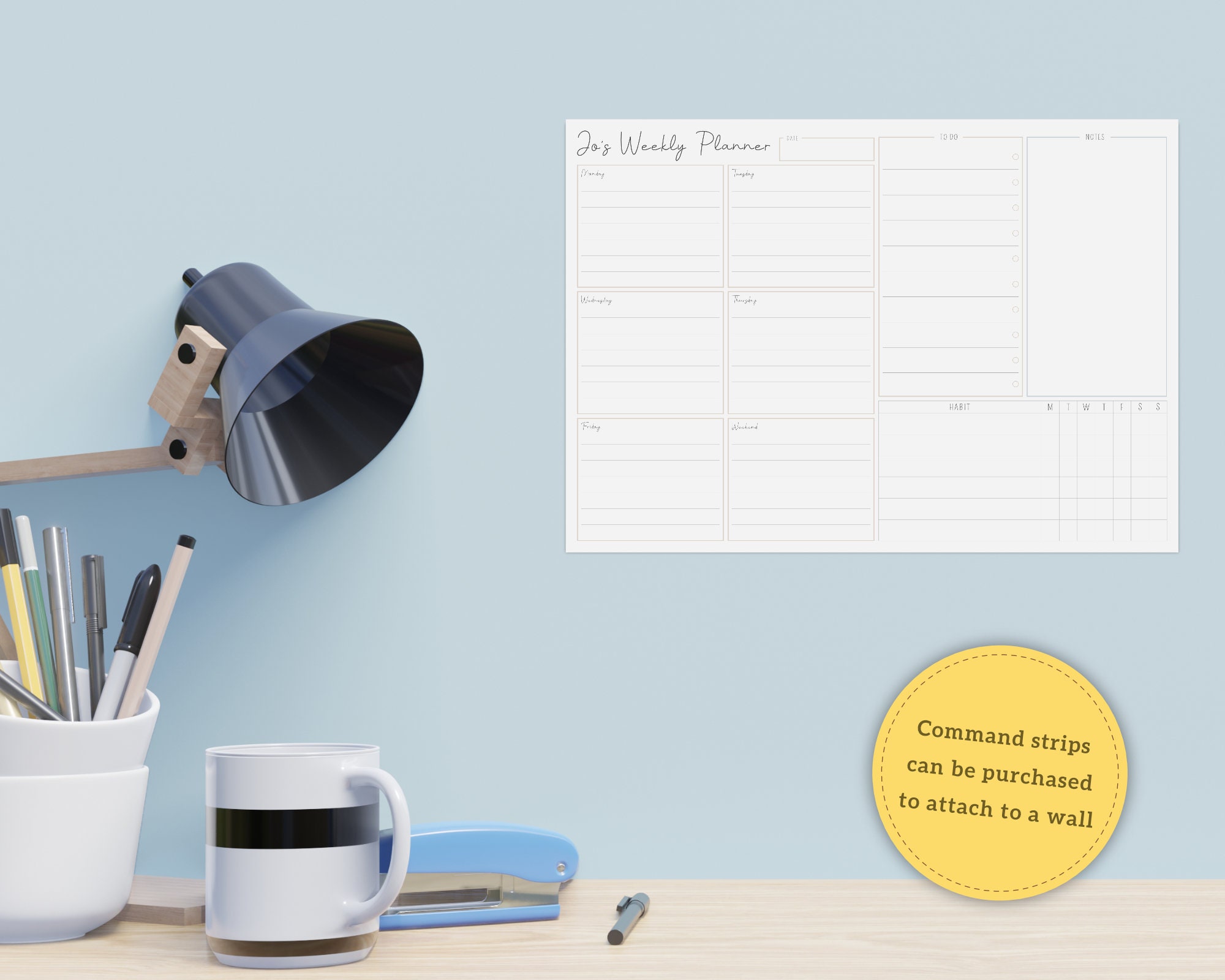 Personalised Weekly Planner Notepad Printed Desk Pad Planner | Etsy