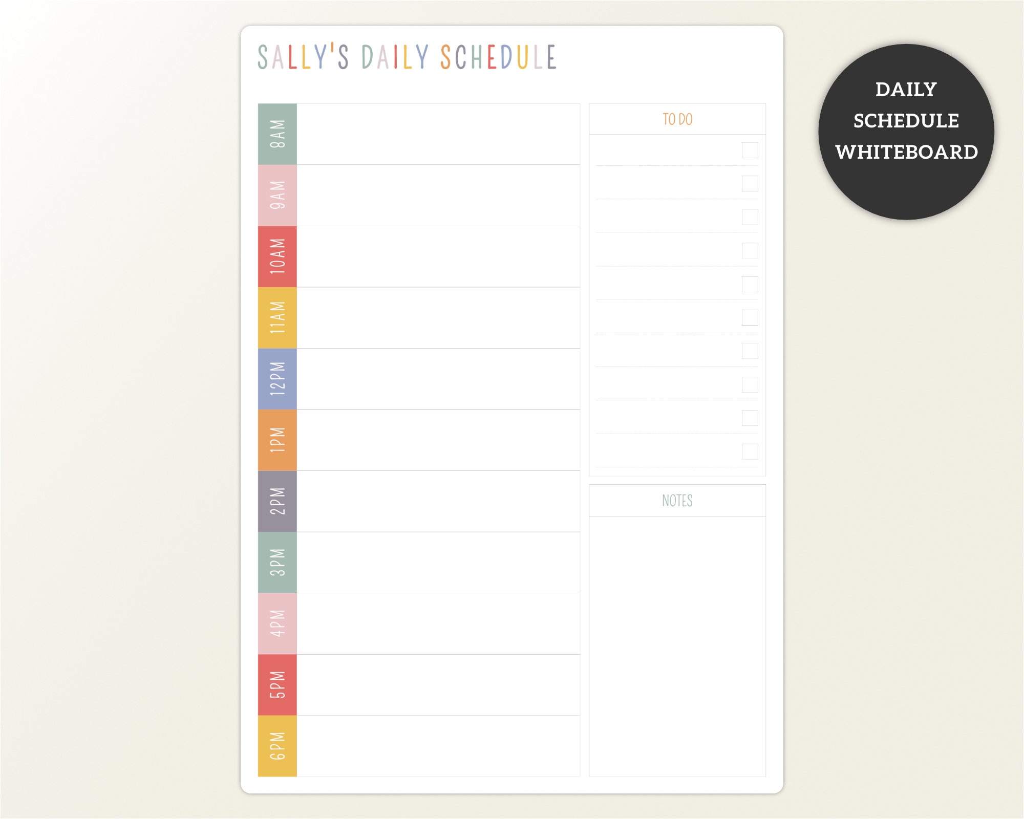 Family Daily Schedule Planner Whiteboard Large A3 Write and - Etsy