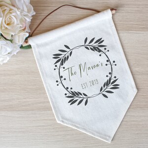 Personalised Linen Flag New Home Gift Wedding or - Etsy