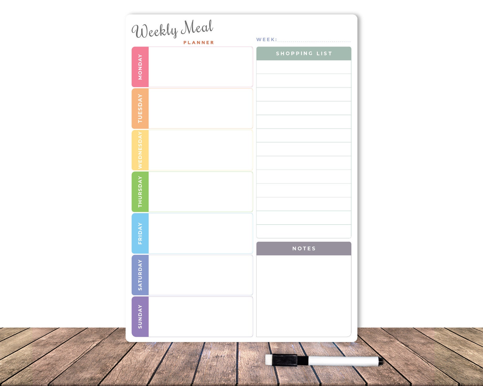 Weekly Family Menu Meal Planner A4 Whiteboard Wipe Clean | Etsy UK
