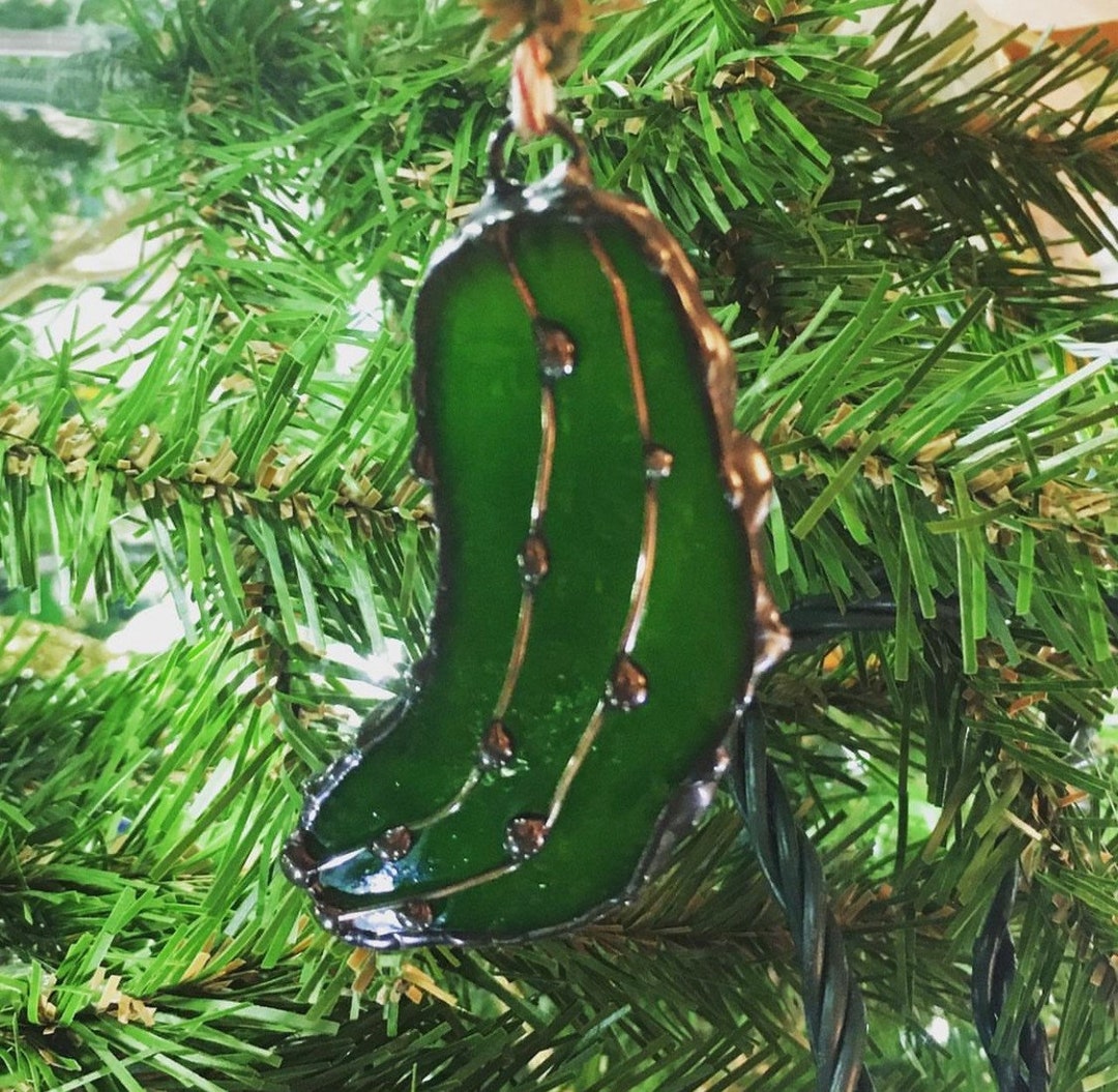 Stained Glass Pickle Ornament - Handmade - Etsy