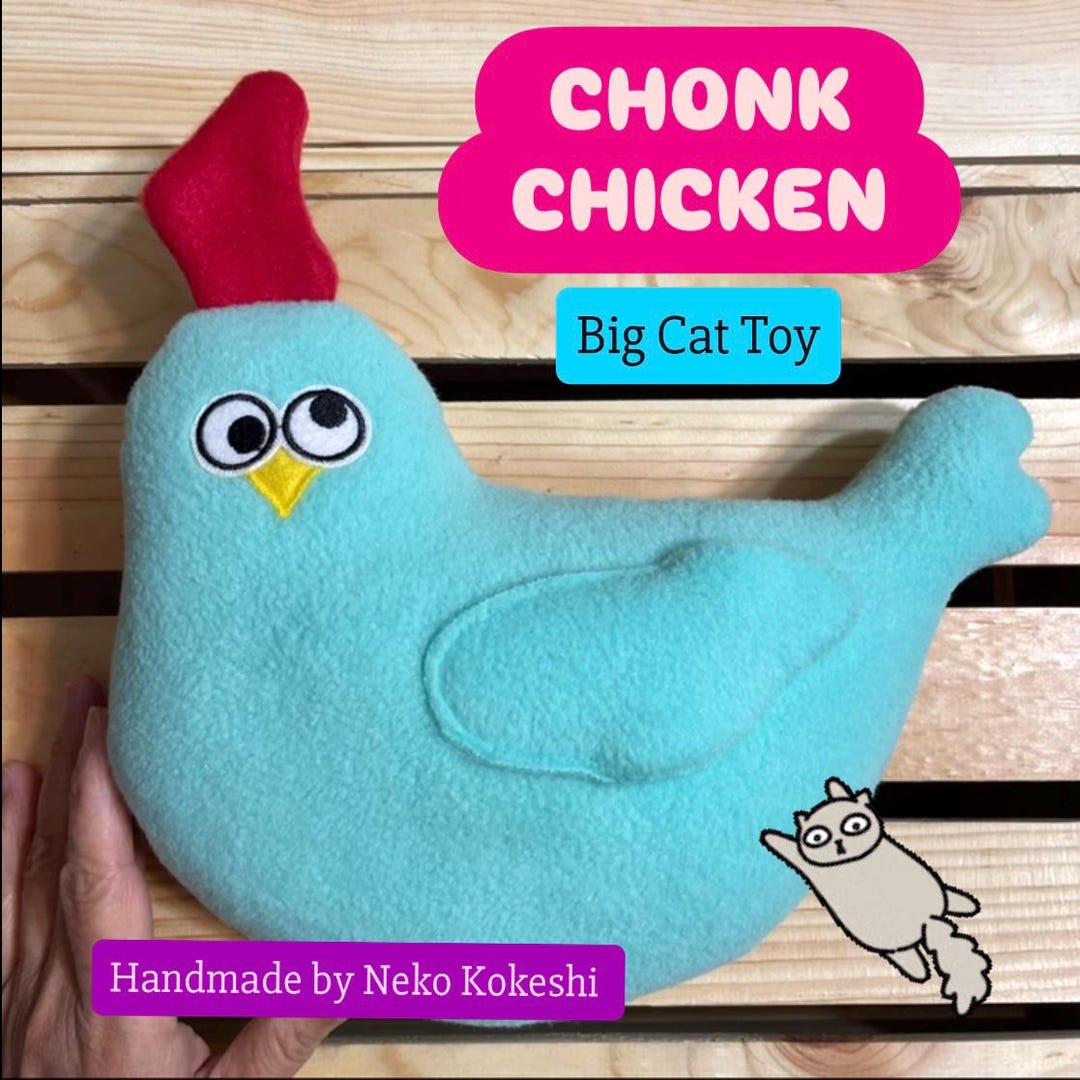 Cat Toy HAPPY TEAL Chicken Cat Toy Handmade Fat Chicken Chonky Cat Gift ...