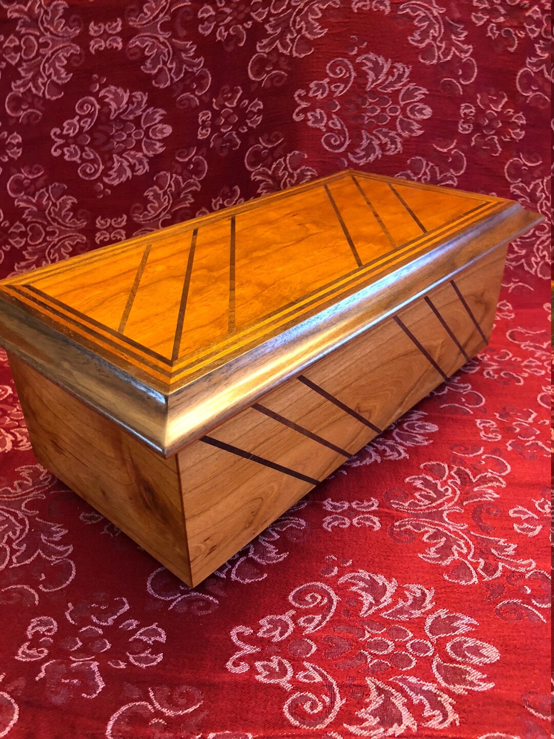 Handmade Wooden Jewelry Box - Cherry Wood Keepsake Box, Trinket Box ...