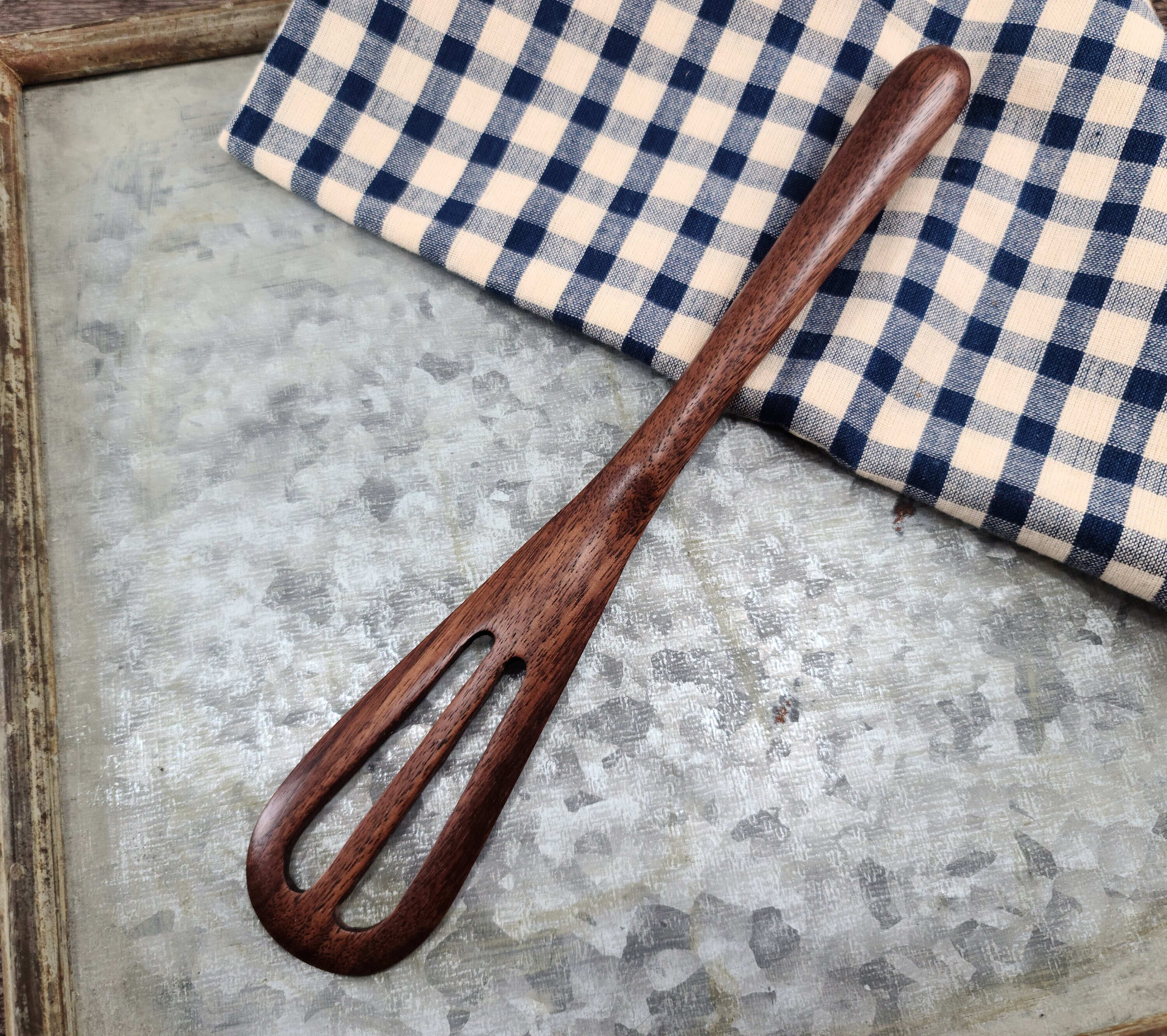 Hand Made Wooden Walnut Mini Mixing Slotted Spurtle Wooden - Etsy