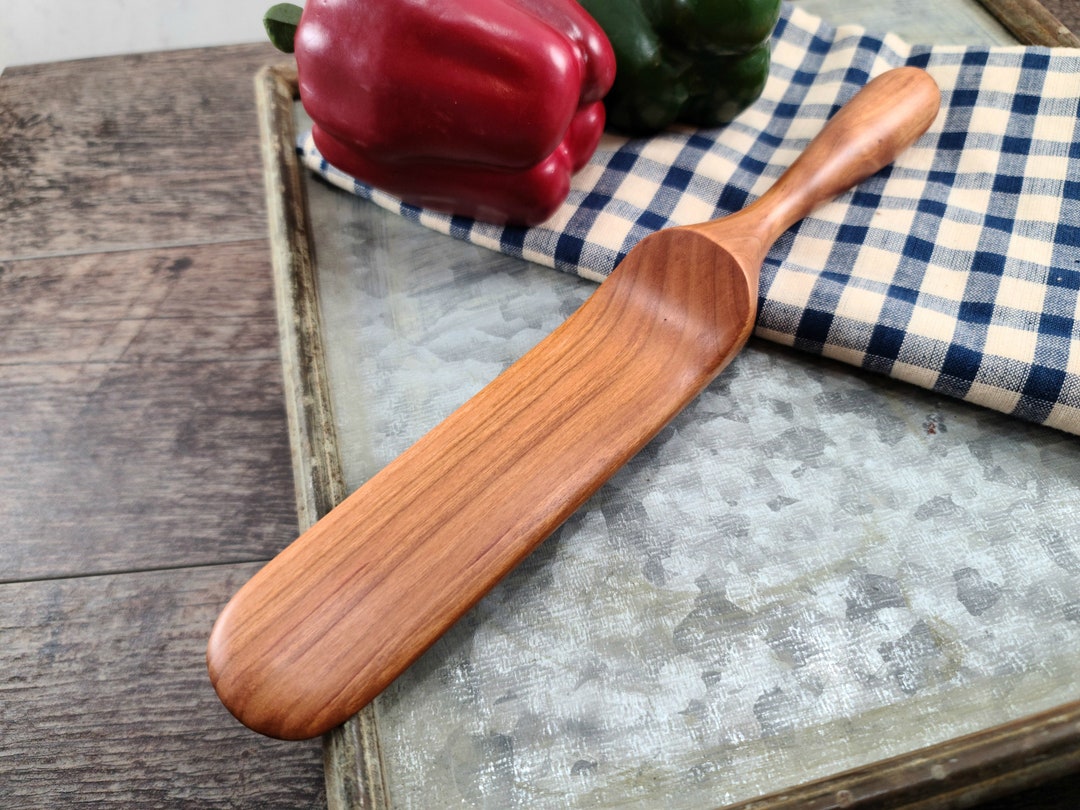 Hand Made Wooden Cherry Spurtle, Wooden Spatula, 026-C - Etsy