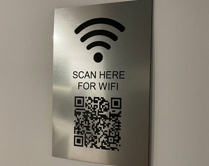 Wifi QR Code Scan to Connect Self Adhesive Sign | Scan for Wifi - Guest ...