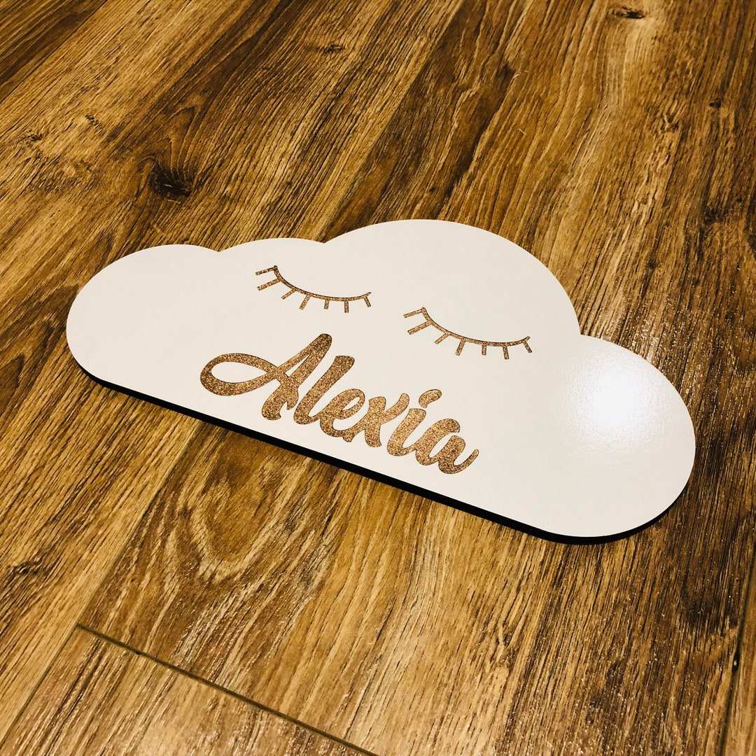 Cloud Wall Name - Personalised Wooden Decor , Nursery , Kids Room ...