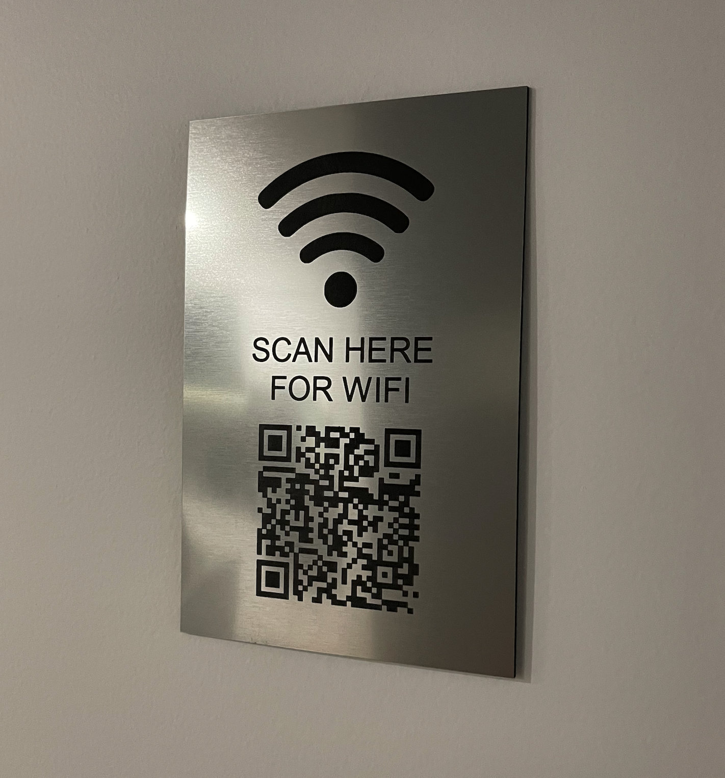 Wifi QR Code Scan To Connect Self Adhesive Sign Scan For Wifi Guest 