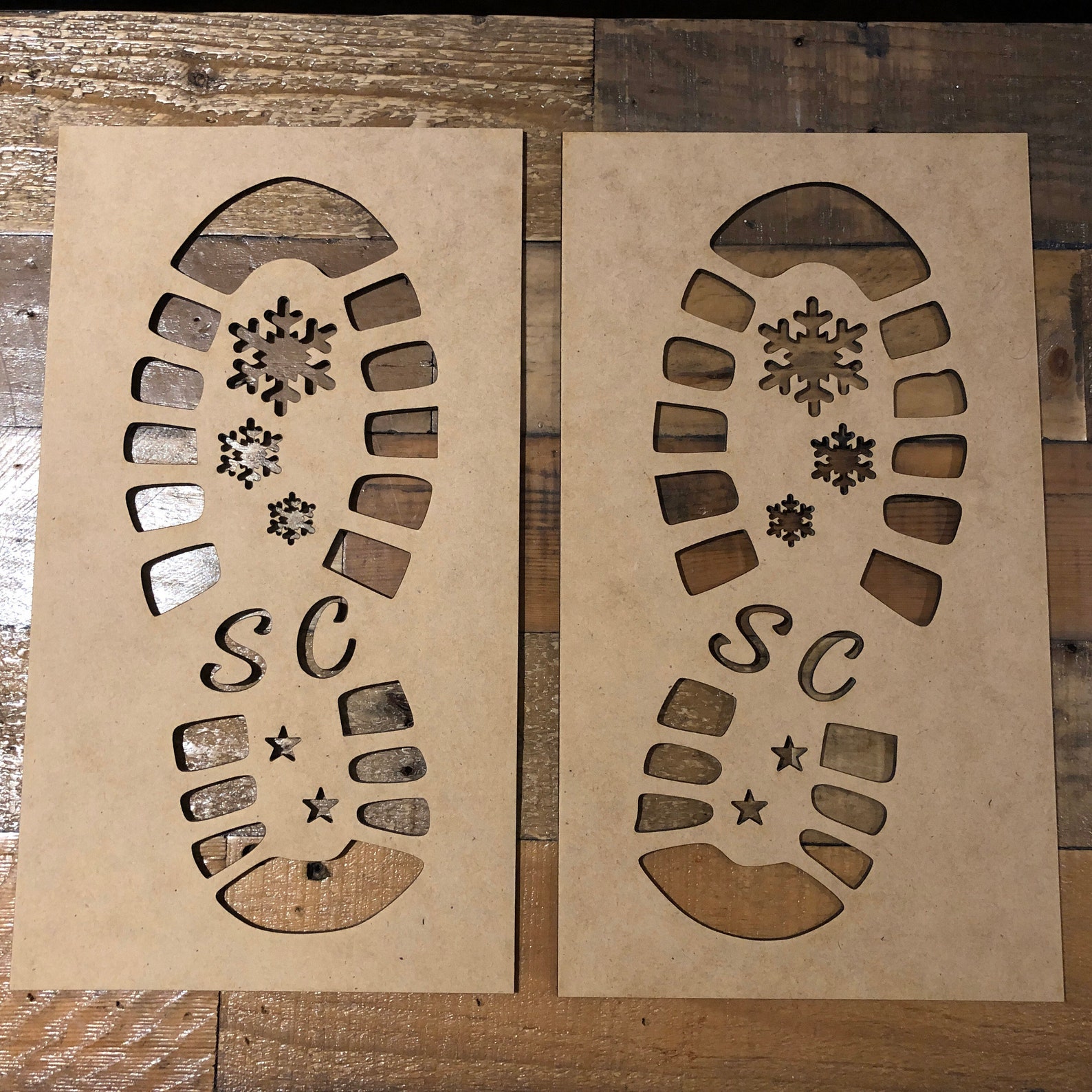 Santa Boot Footprint Stencils Christmas Eve Decoration | Etsy