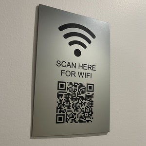 Wifi QR Code Scan to Connect Self Adhesive Sign | Scan for Wifi - Guest ...
