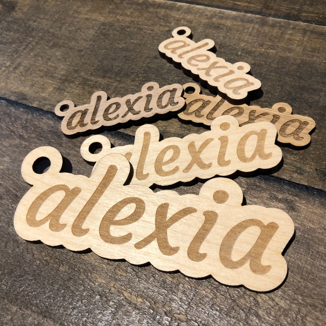 Personalised Timber Name Keyring - Laser Engraved Plywood Wooden Key ...