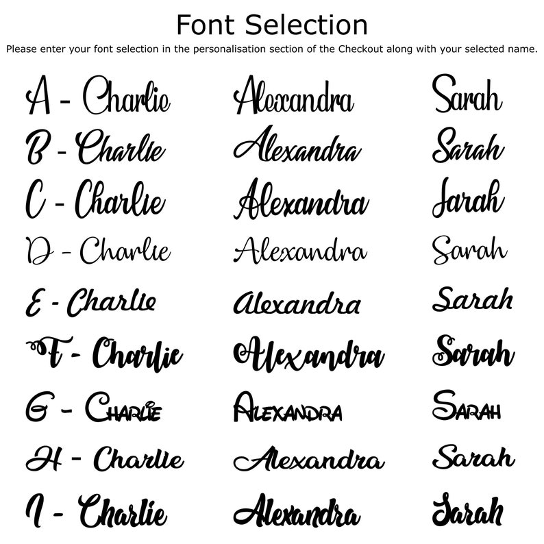 Acrylic Name Wall Decoration - Personalised Custom, Script Plaque ...