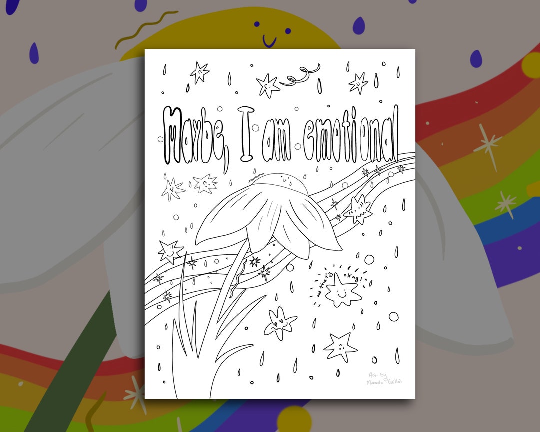 Printable Coloring Sheet Maybe, I Am Emotional - Etsy