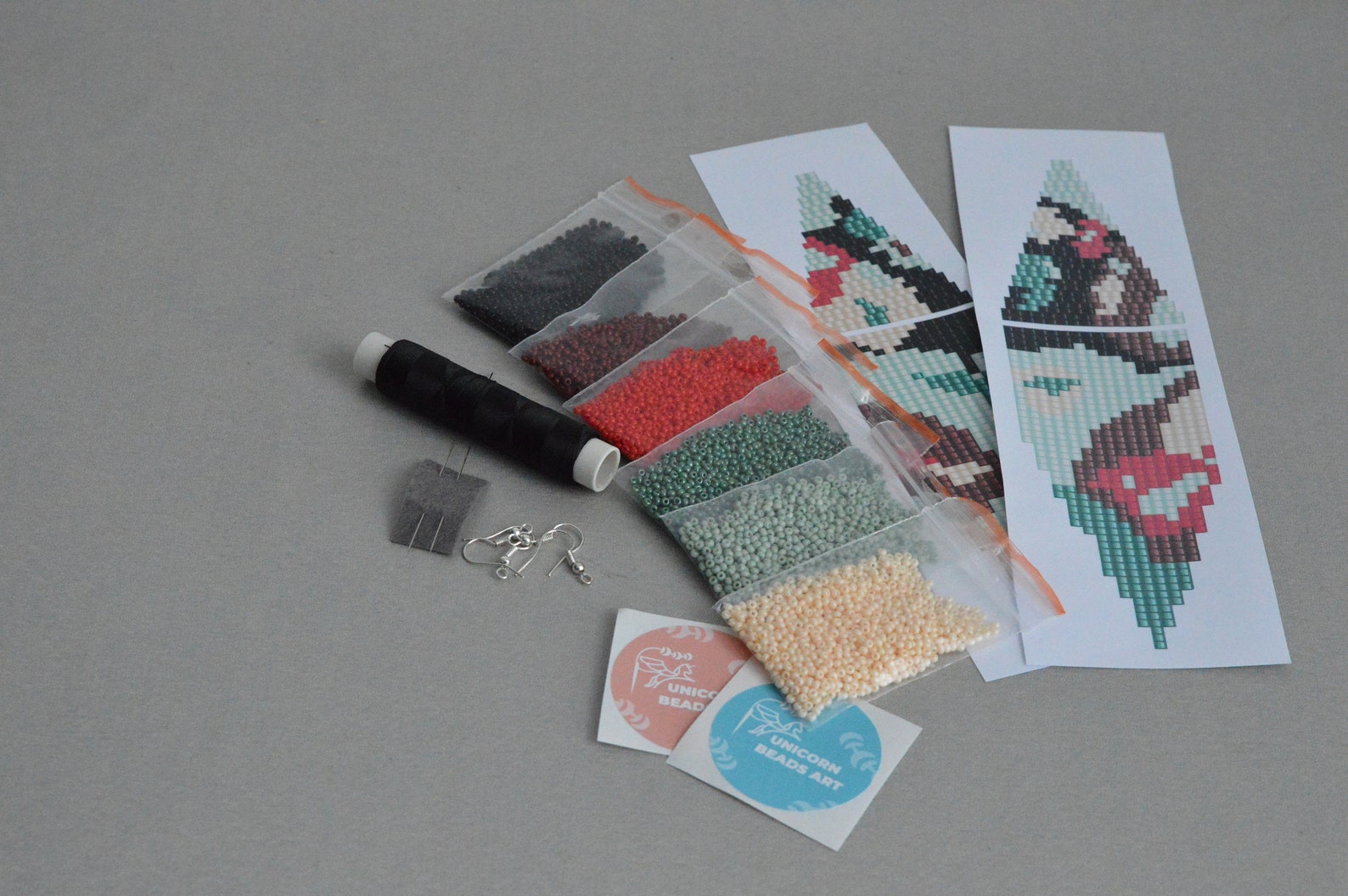 Bead Earrings Kit | Seed Bead DIY Project | for Beginner Pattern Fringe ...