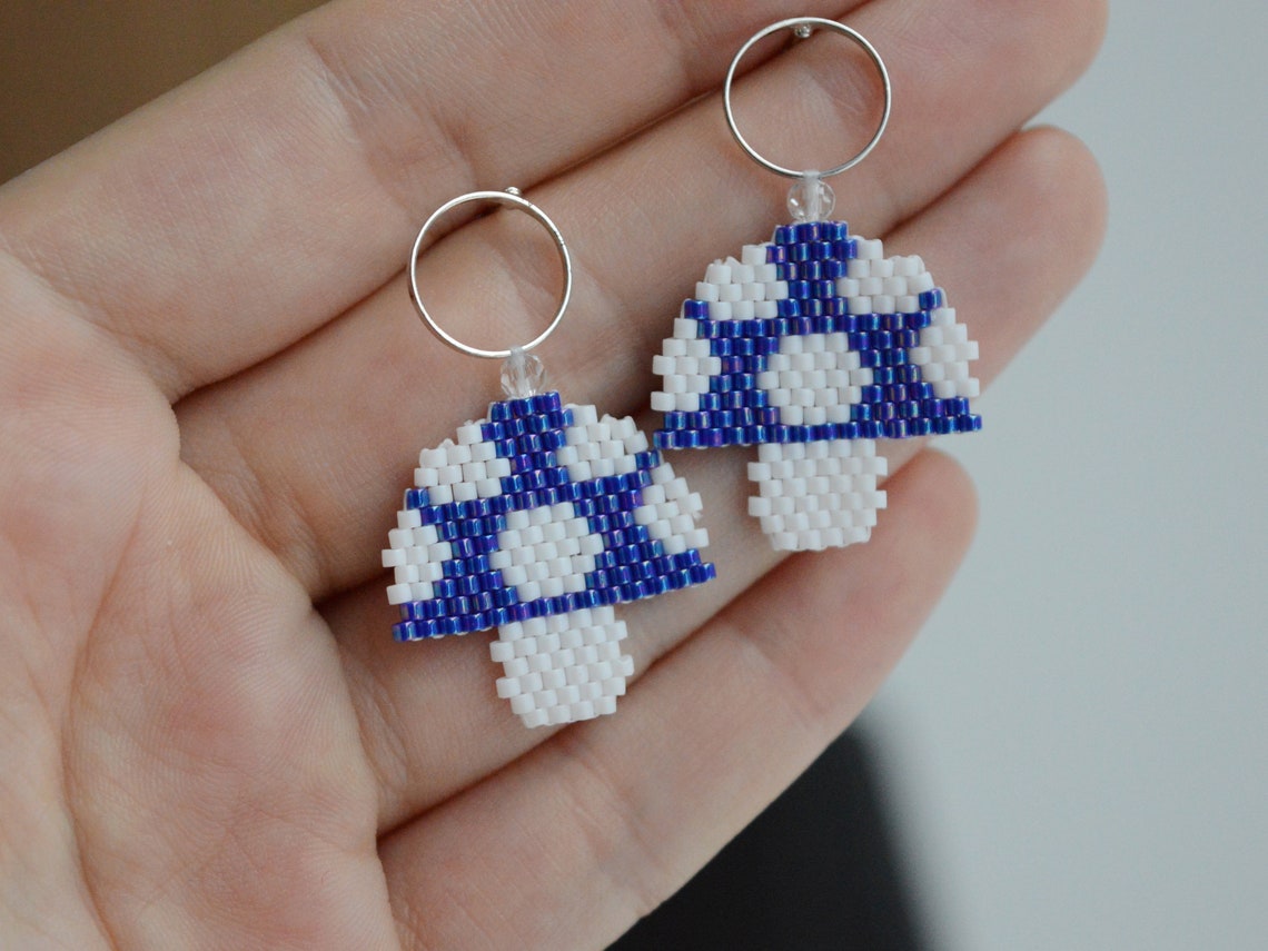 Bead Pattern Mushrooms Brick Stitch for Bead Weaving Red | Etsy