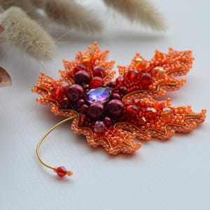 Autumn Leaf Bead Brooch Embroidery KIT | Fall Leaf DIY Craft Kit | Seed ...
