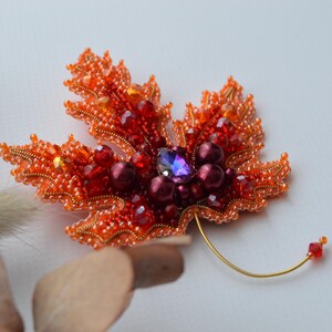 Autumn Leaf Bead Brooch Embroidery KIT | Fall Leaf DIY Craft Kit | Seed ...