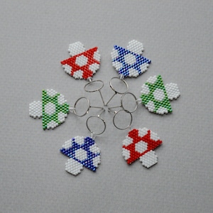 Bead Pattern Mushrooms, Brick Stitch for Bead Weaving, Red Mushroom DIY ...