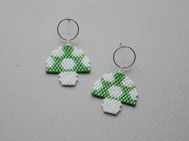 Bead Pattern Mushrooms Brick Stitch for Bead Weaving Red | Etsy