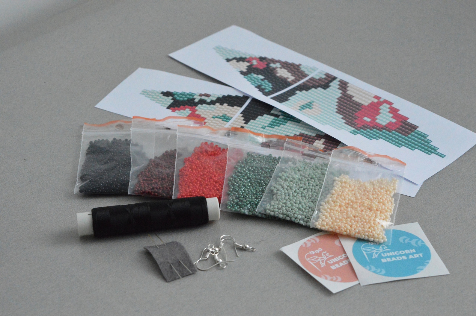 Bead Earrings Kit | Seed Bead DIY Project | for Beginner Pattern Fringe ...
