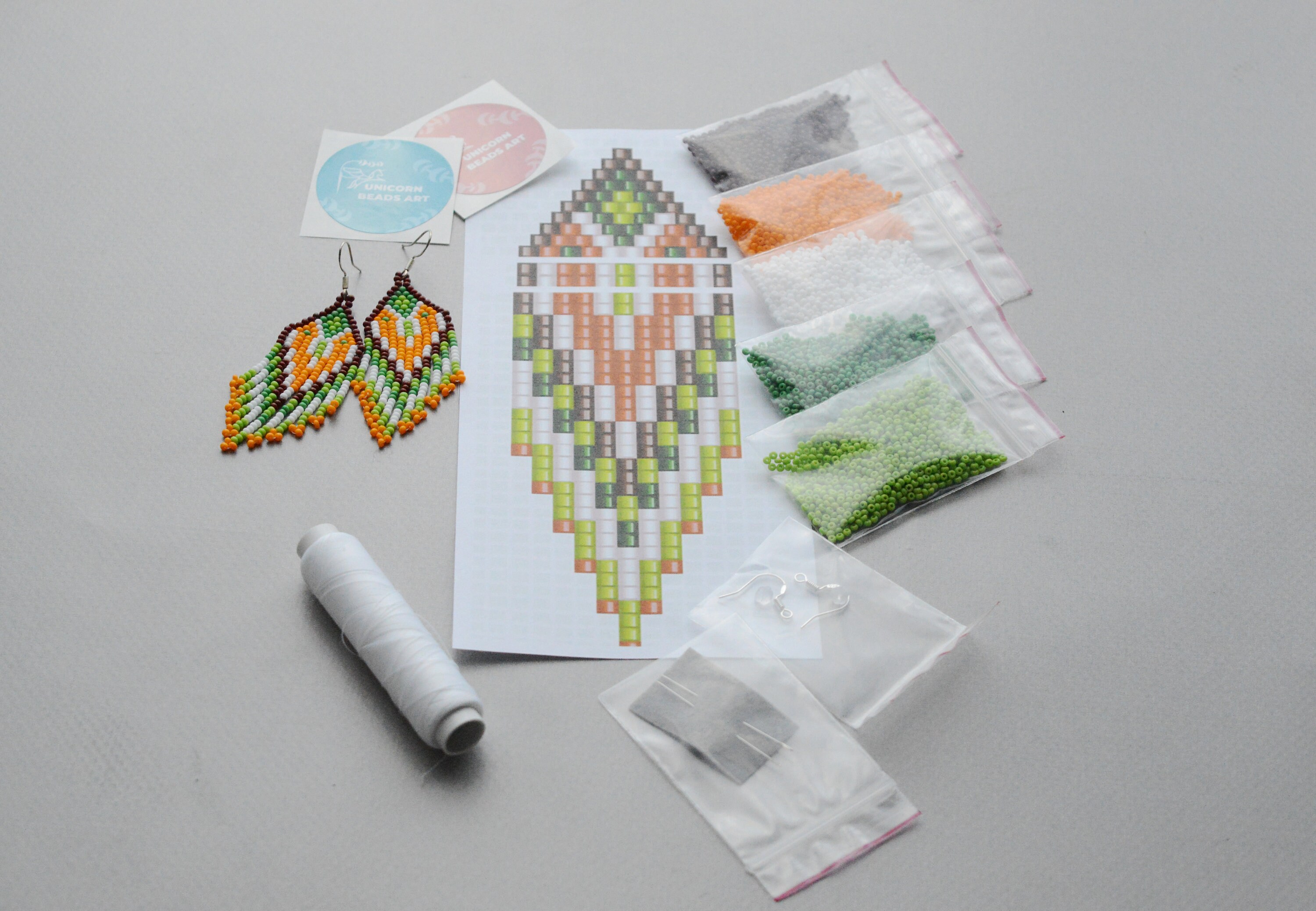 DIY Beaded Earrings Kit for Beginner Pattern Fringe Earrings | Etsy