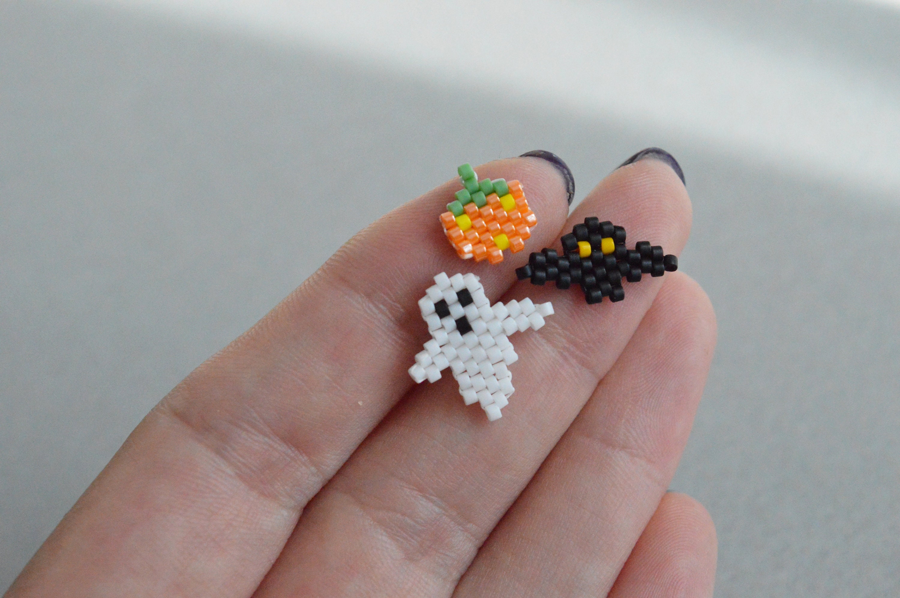 Bead Pattern Halloween Ghost Pumpkin Bat Jewelry Brick - Etsy