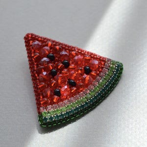 Red Watermelon Bead Booch Embroidery Kit | DIY Craft Kit Watermelon ...